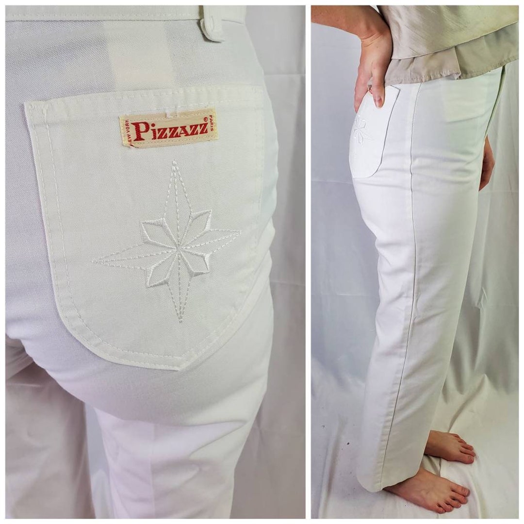1980s Pants White Vintage 80s Pizzazz High Waist Slacks - Etsy
