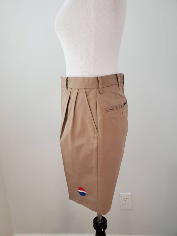 Vintage shorts khaki Pepsi logo pleated Riverside ber… - Gem