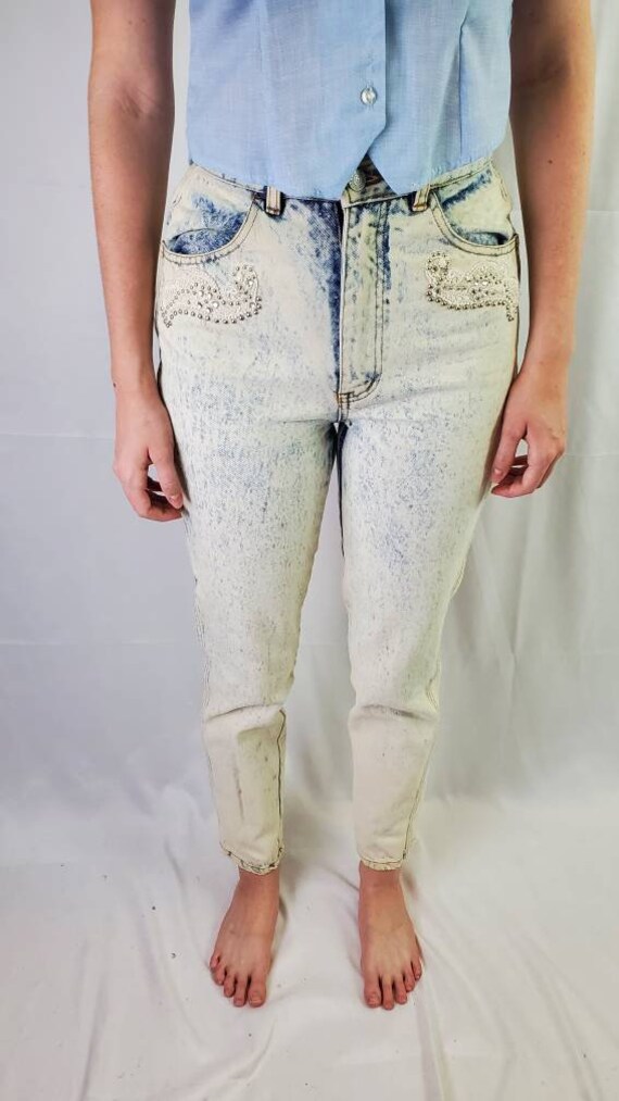 1980s jeans vintage 80s Dakota Blue acid washed denim… - Gem