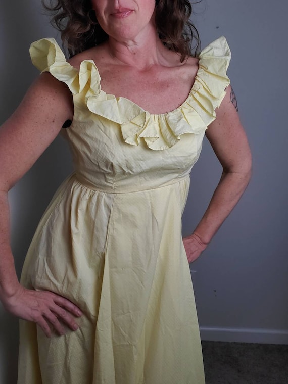 1970s prom dress yellow vintage 70s maxi - Gem