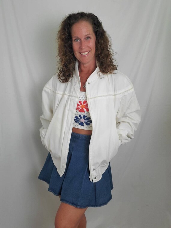 1990s jacket white vintage 90s Knights Bridge windbre… - Gem