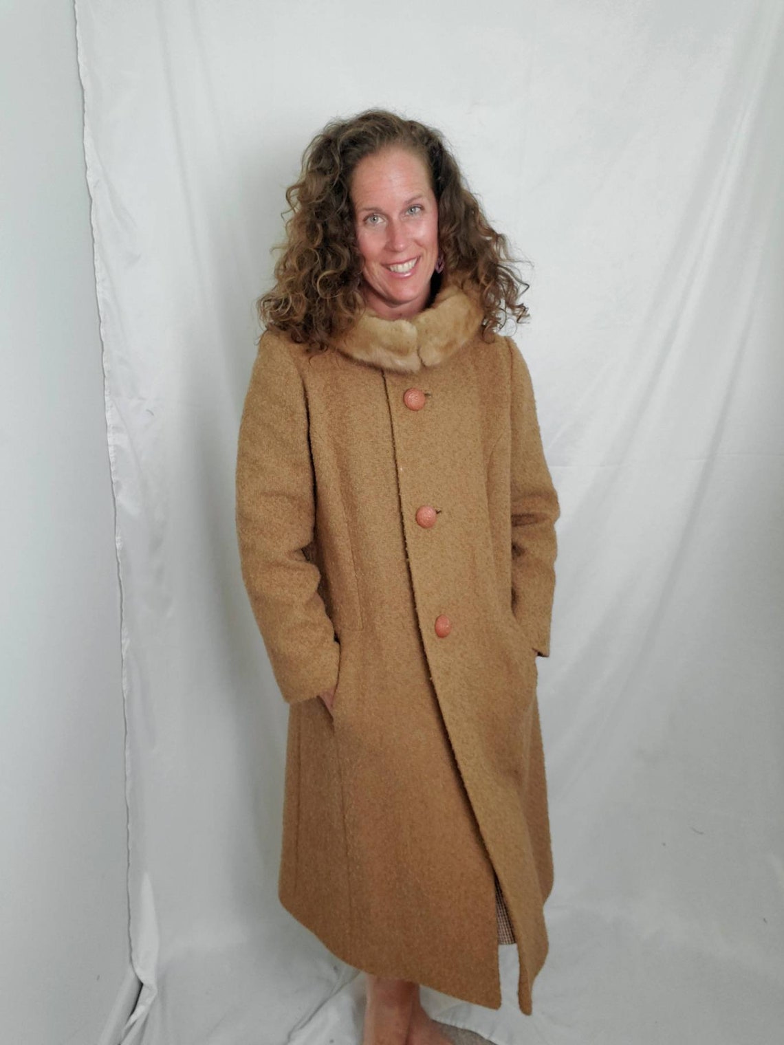 1960s Coat Belk Simpson Co. Vintage 60s Boucle Wool Tan Jacket - Etsy