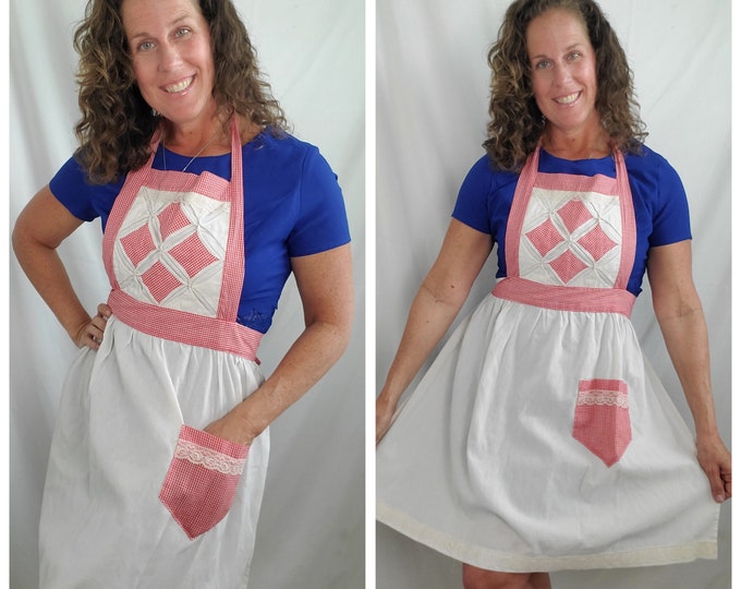 Vintage 70s Handmade Retro Bib Apron - Etsy