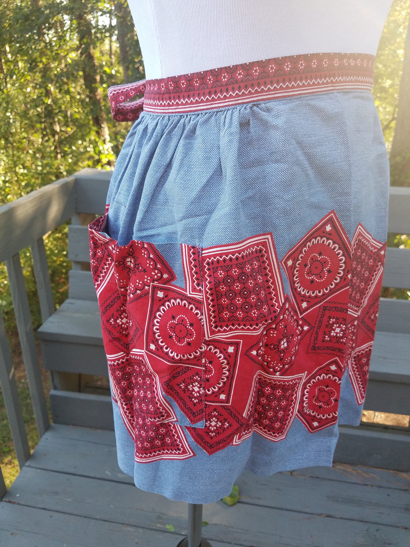 1970s Apron Vintage 70s Western Bandana Linen - Etsy