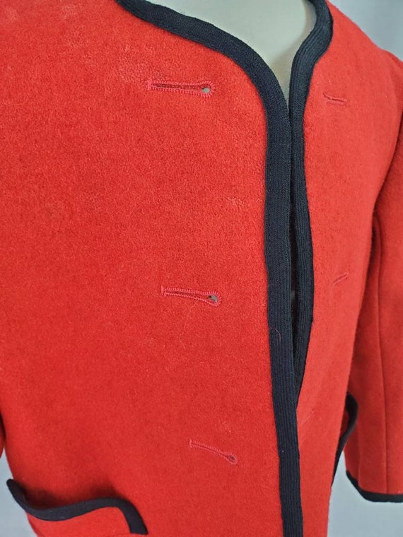 1960s blazer red vintage 60s English wool jacket - Gem