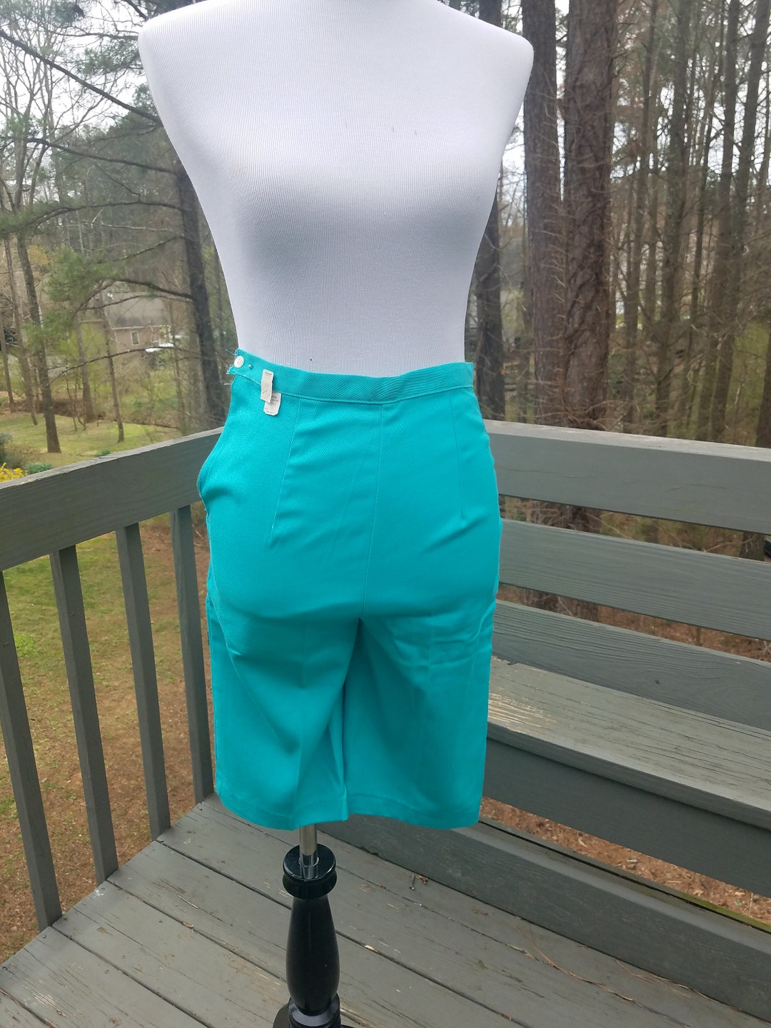 1950s Shorts Vintage 50s Aqua Retro Pinup Bermuda - Etsy