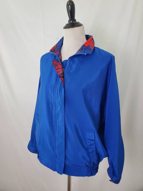 Vintage 90s windbreaker reversible 1990s abstract pri… - Gem