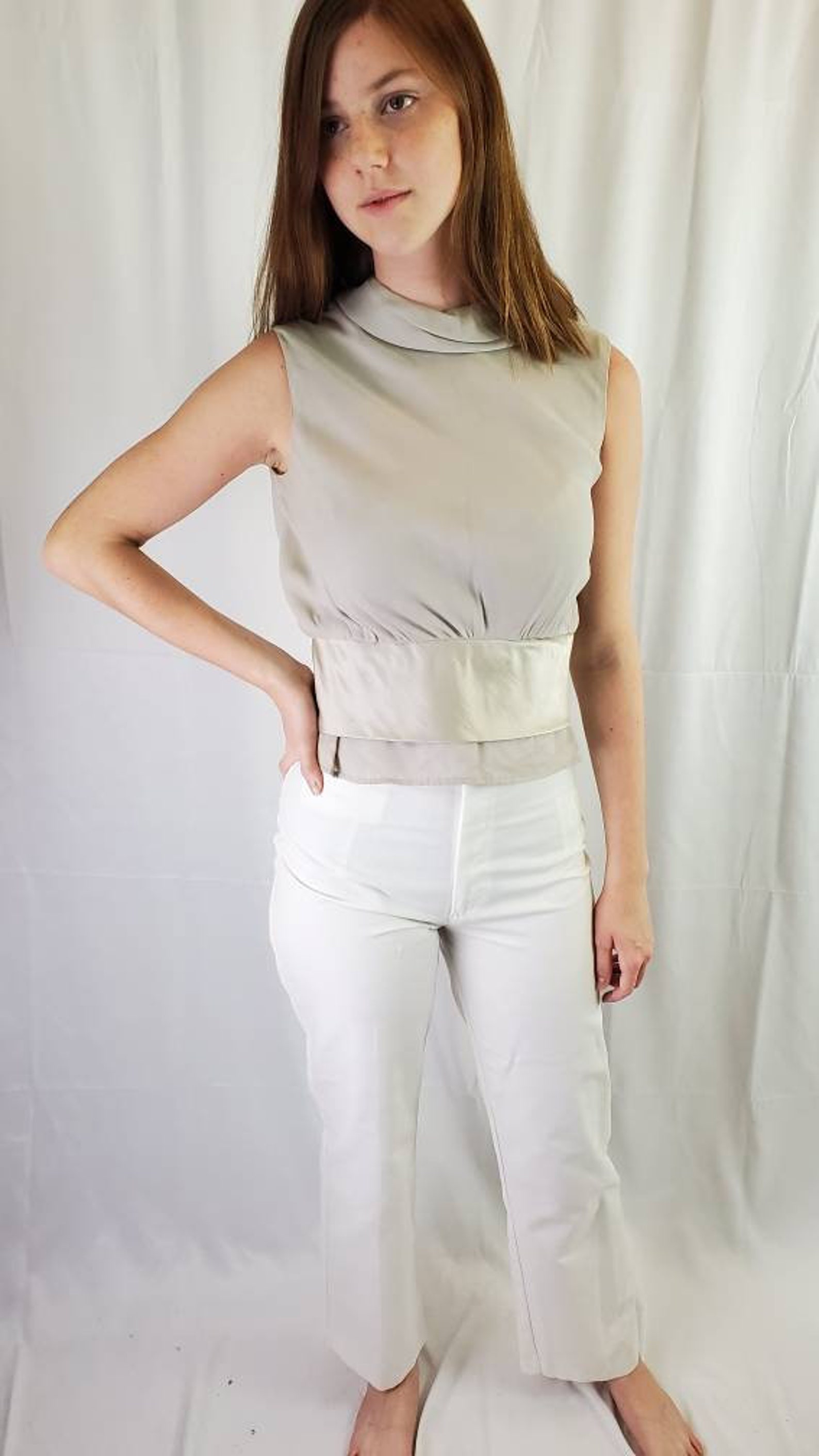 1980s Pants White Vintage 80s Pizzazz High Waist Slacks | Etsy