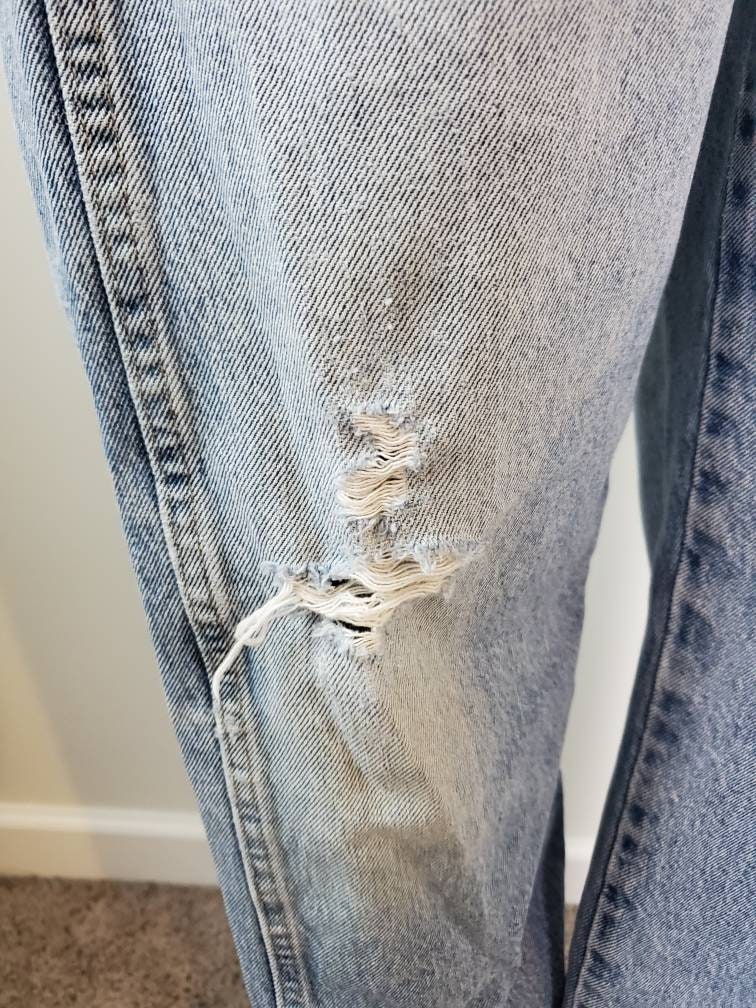 1980s Jeans Wrangler Vintage 80s Ripped Denim - Etsy