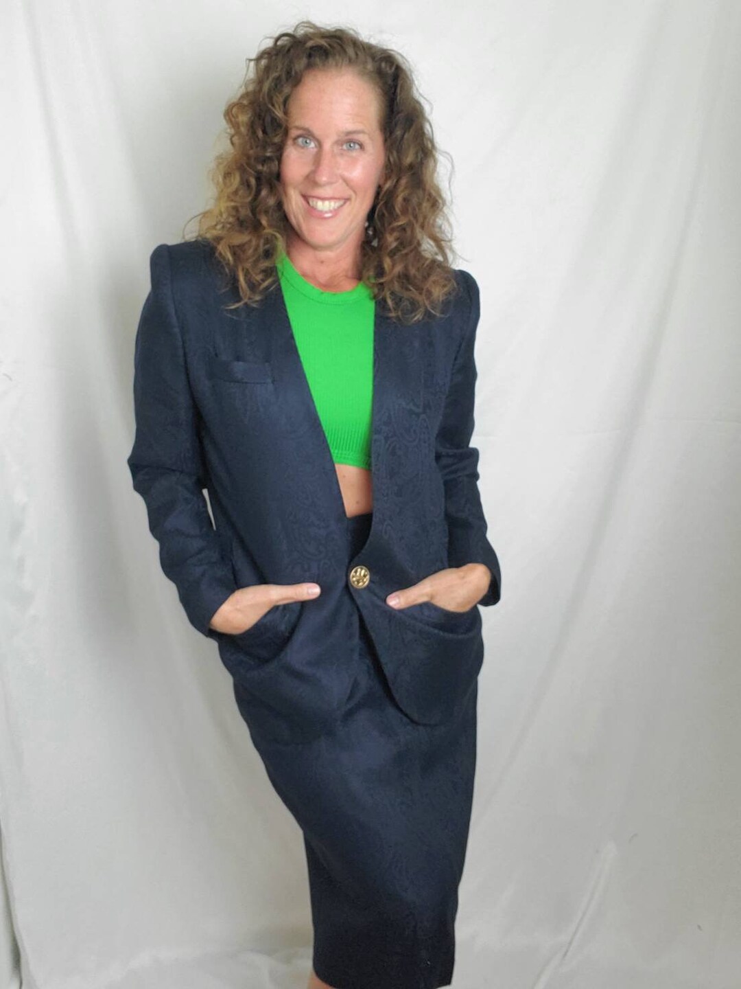 1980s Suit Navy Blue Vintage 80s Amanda Smith Skirt/blazer - Etsy
