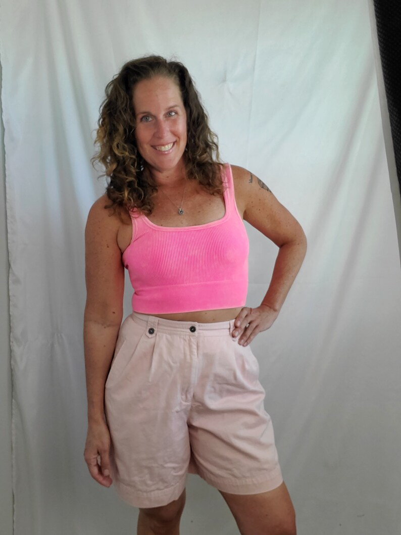 1990s Shorts Pink Vintage 90s Lizsport Pleated Bermudas - Etsy