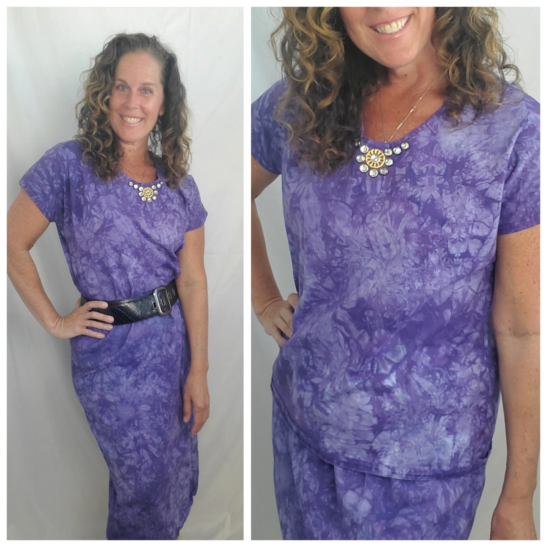 1980s Purple Tie Dyed Outfit Vintage 80s Skirt and Shirt - Etsy