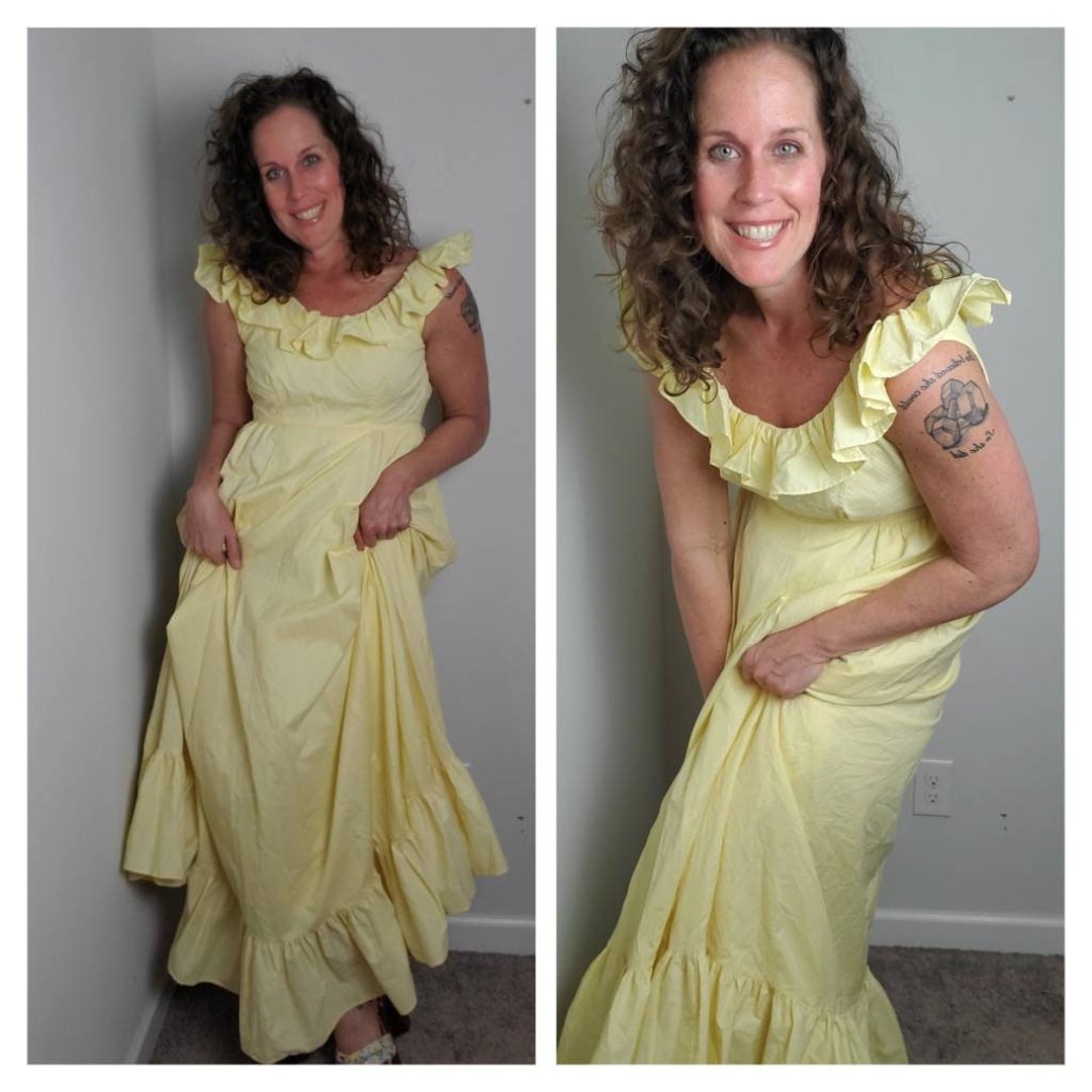 1970s Prom Dress Yellow Vintage 70s Maxi - Etsy