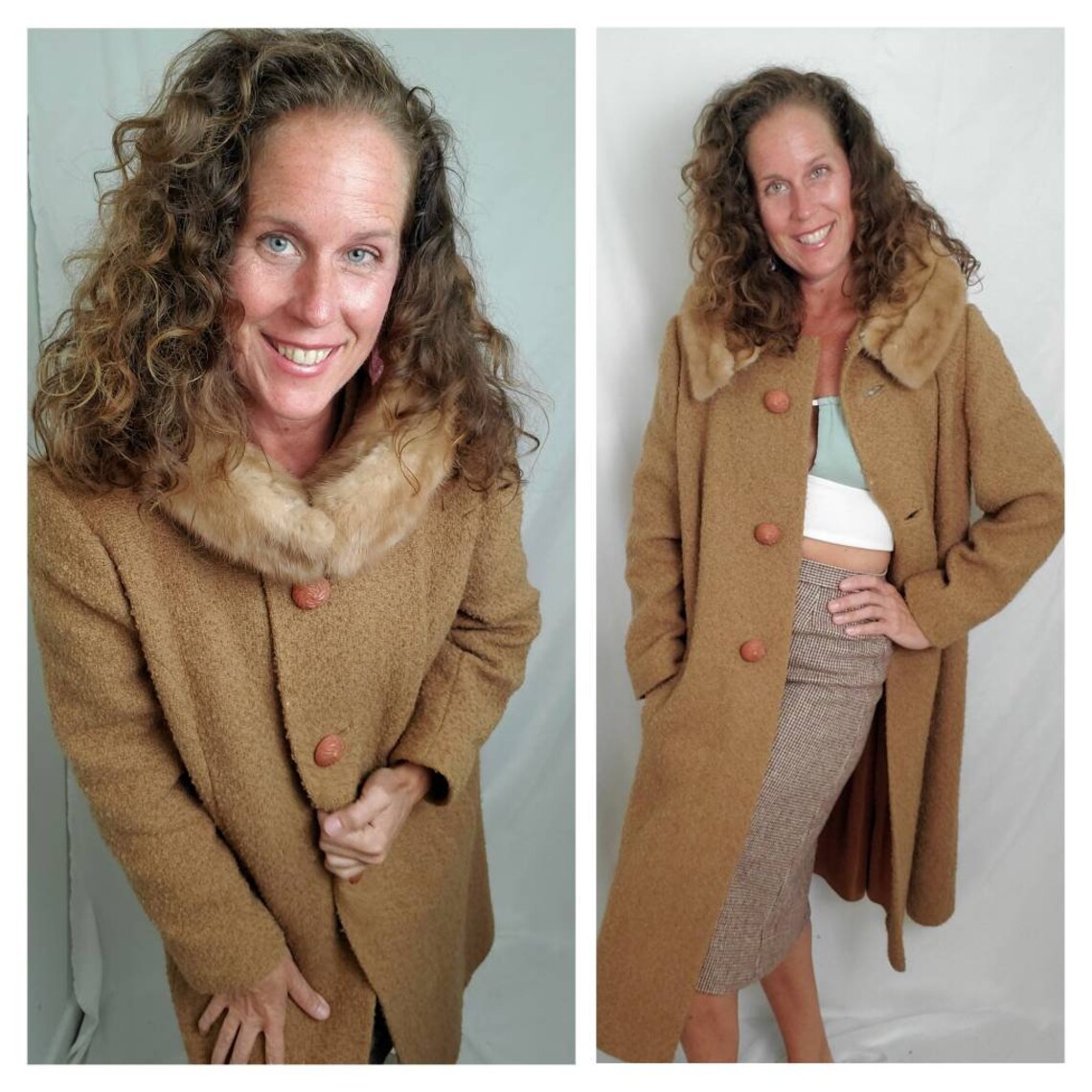 1960s Coat Belk Simpson Co. Vintage 60s Boucle Wool Tan Jacket - Etsy