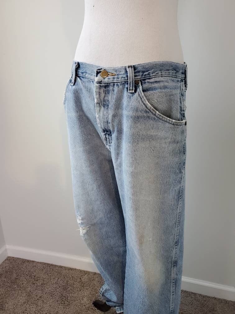 1980s Jeans Wrangler Vintage 80s Ripped Denim - Etsy