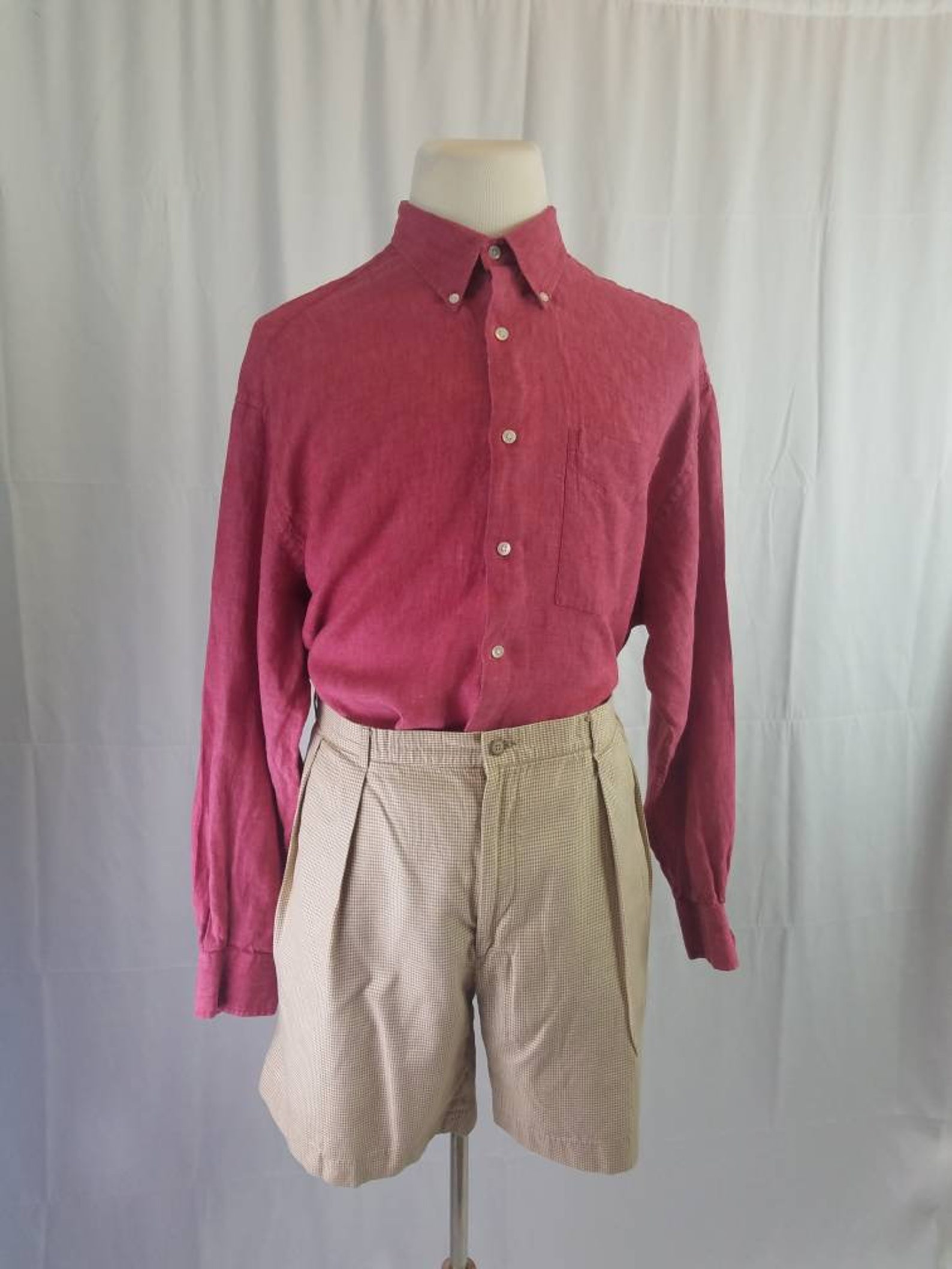 1990s Shorts Micro Check Vintage 90s H. Stockton Atlanta - Etsy