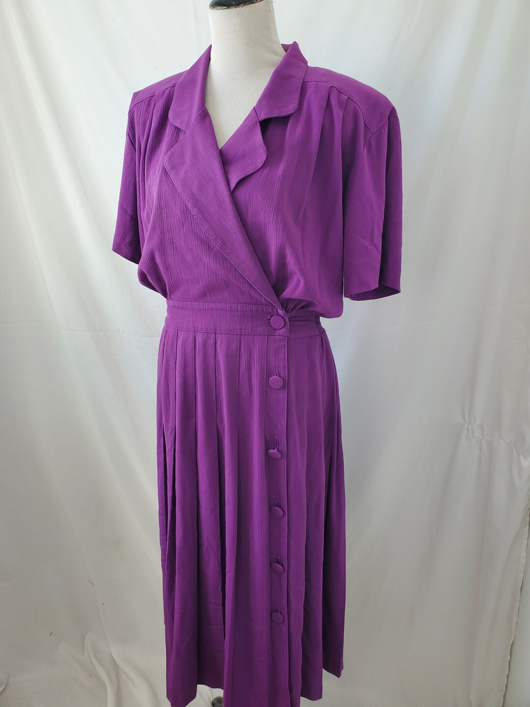 1980s Purple Dress Vintage 80s Plus Size Midi - Etsy
