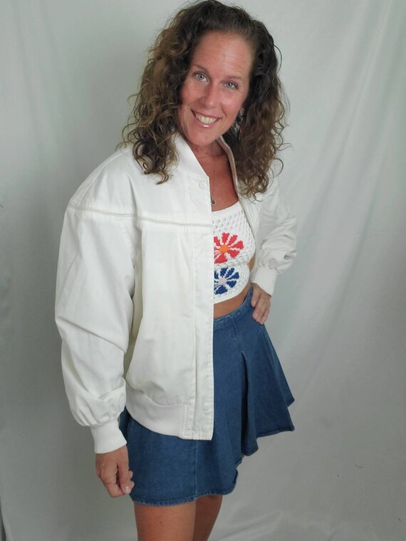 1990s jacket white vintage 90s Knights Bridge windbre… - Gem