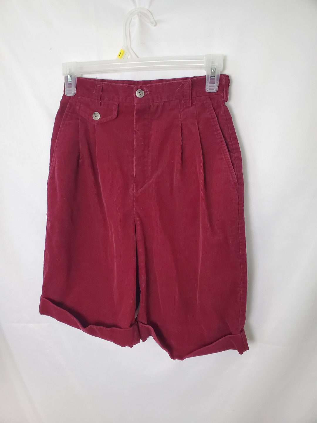 1990s Shorts Corduroy Burgundy Vintage 90s Cuffed Camden Classics ...