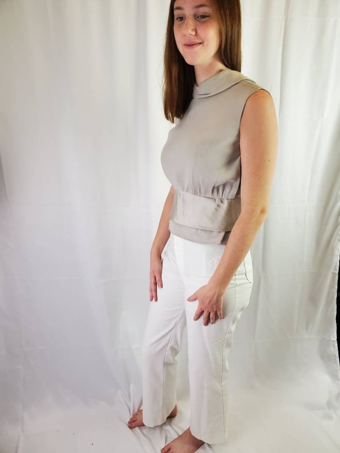 1980s Pants White Vintage 80s Pizzazz High Waist Slacks | Etsy