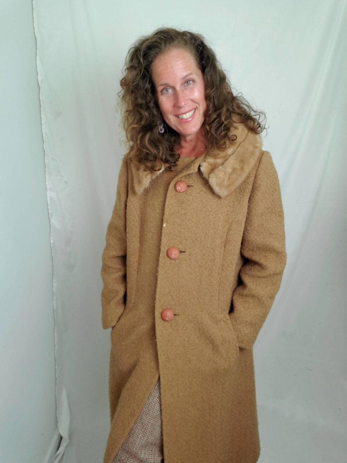 1960s Coat Belk Simpson Co. Vintage 60s Boucle Wool Tan Jacket - Etsy