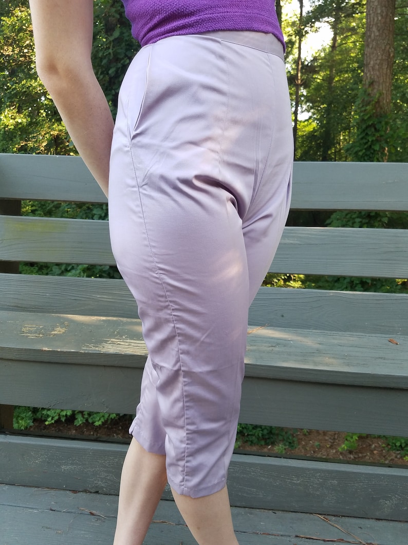Vintage 60s capri pants violet clam diggers | Etsy