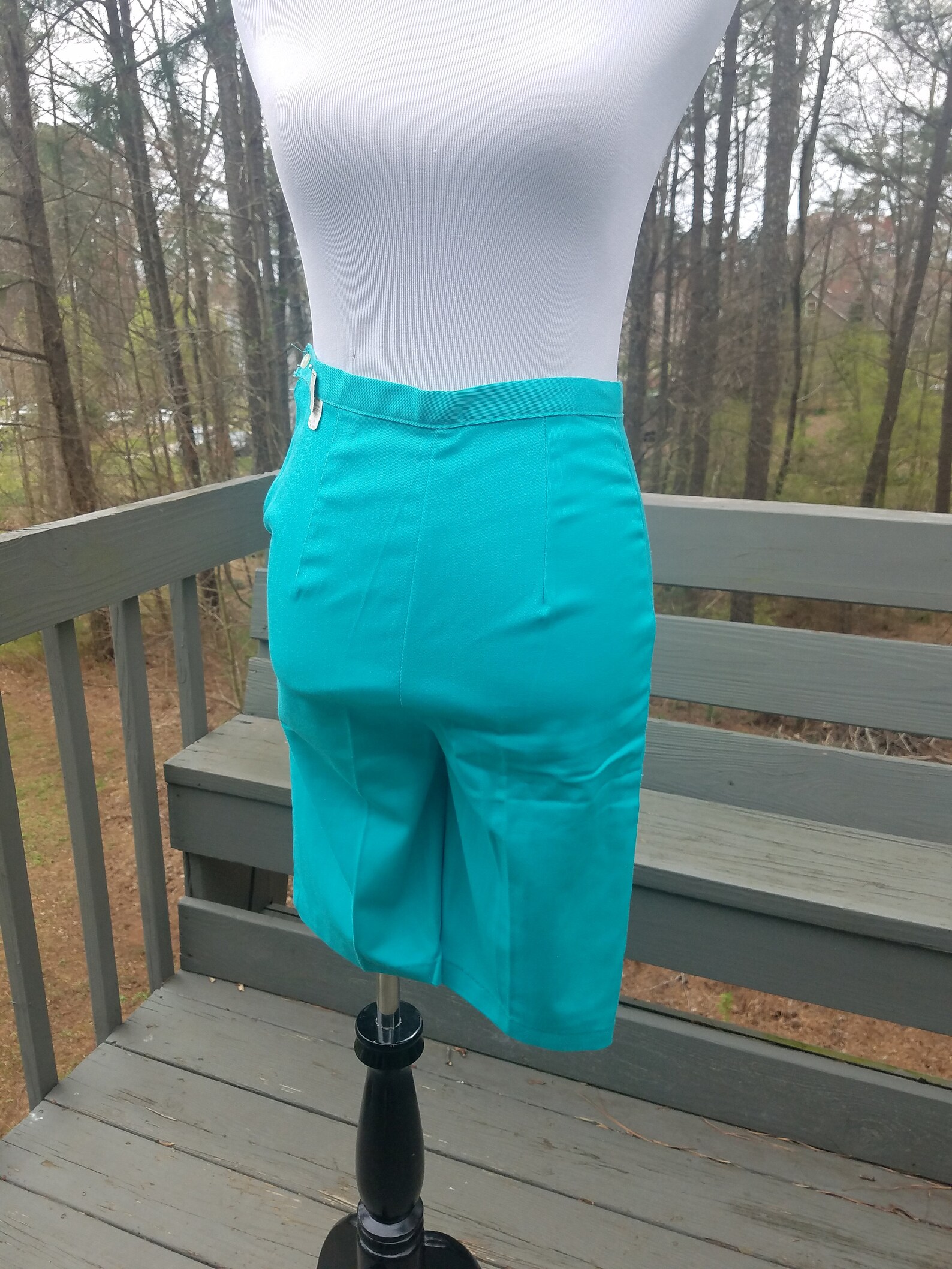 1950s Shorts Vintage 50s Aqua Retro Pinup Bermuda - Etsy