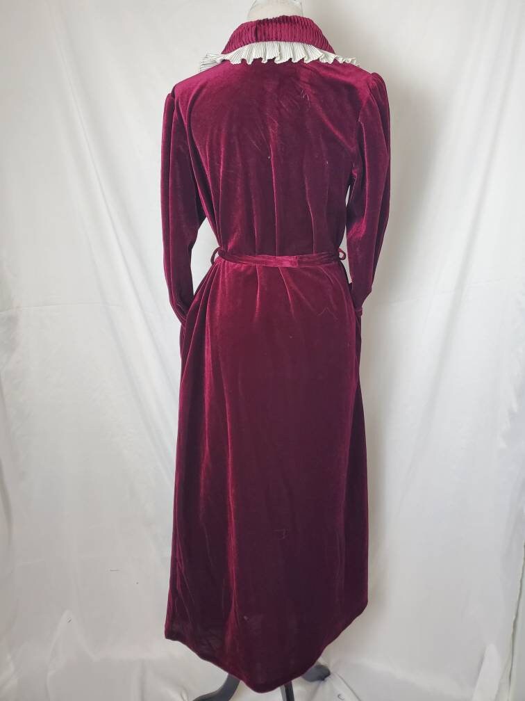 1980s Robe Velvet Burgundy Vintage 80s Komar Dressing Gown - Etsy