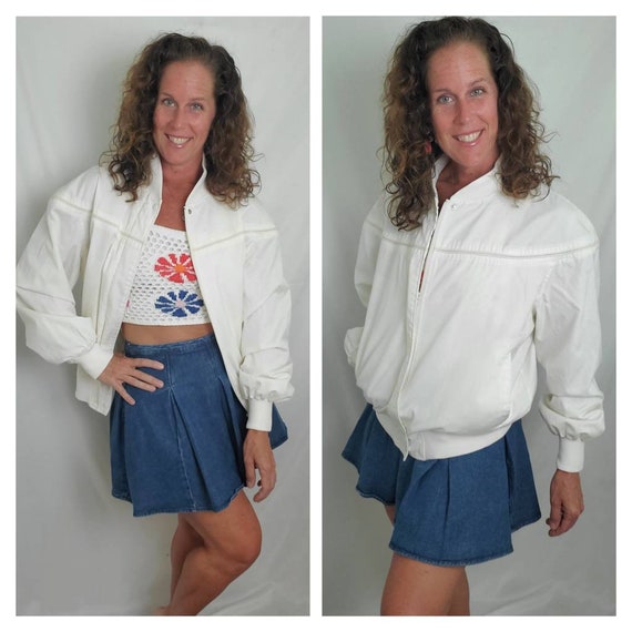 1990s jacket white vintage 90s Knights Bridge windbre… - Gem