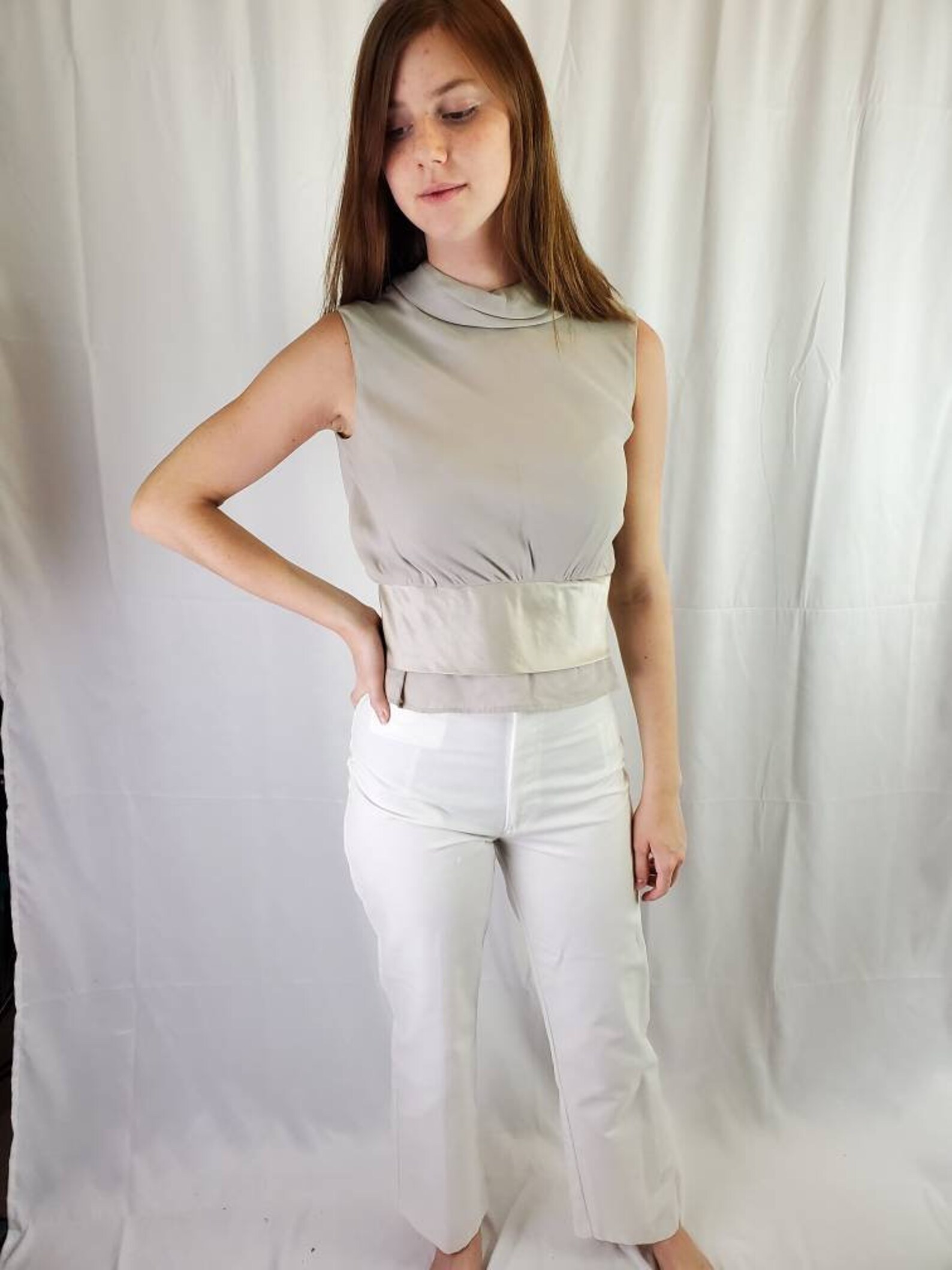 1980s Pants White Vintage 80s Pizzazz High Waist Slacks | Etsy