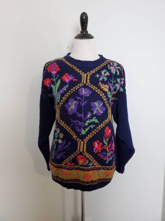 1990s sweater floral vintage 90s Crystal streetwear p… - Gem