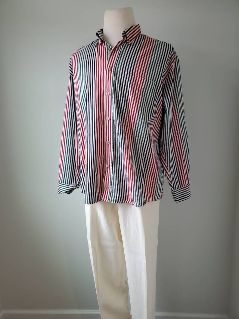1990s Shirt Striped Vintage 90s Natural Issue Oxford Button Down - Etsy