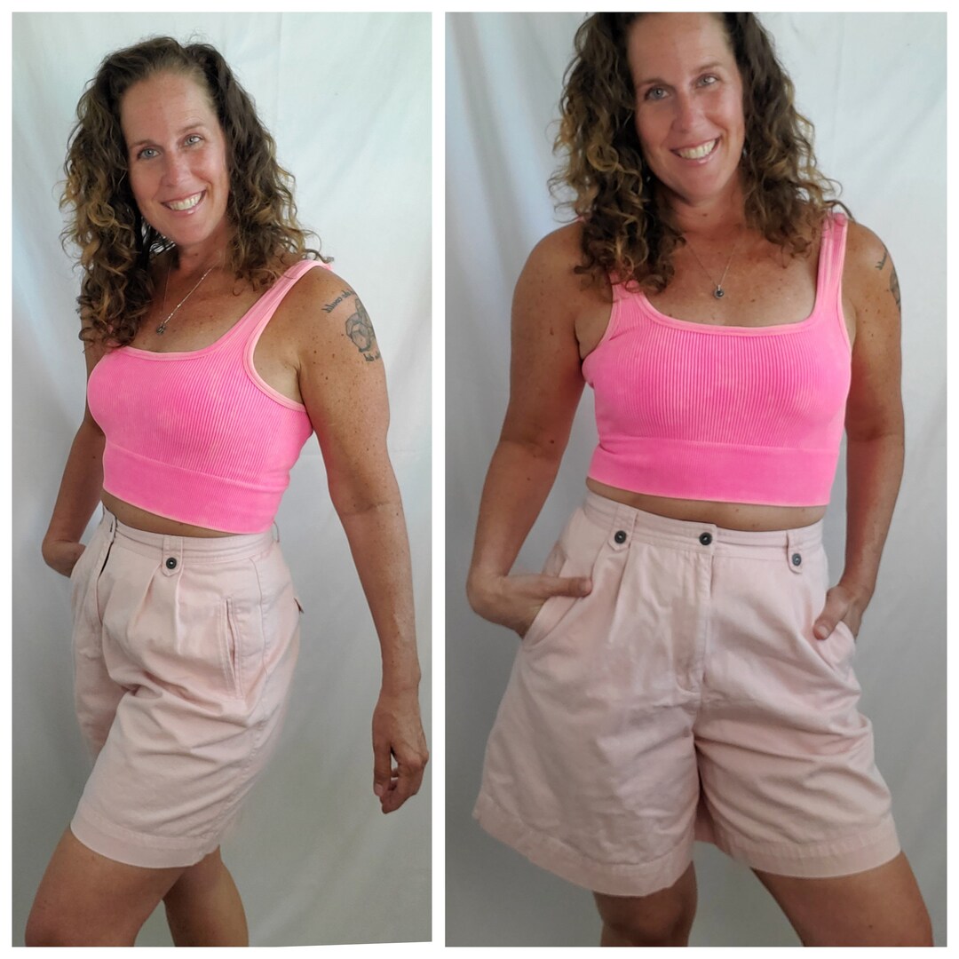 1990s Shorts Pink Vintage 90s Lizsport Pleated Bermudas - Etsy