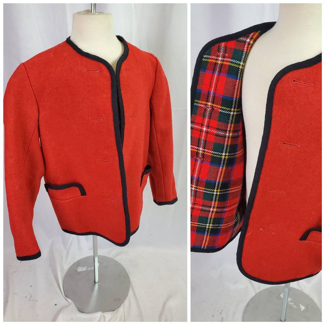 1960s blazer red vintage 60s English wool jacket | Etsy