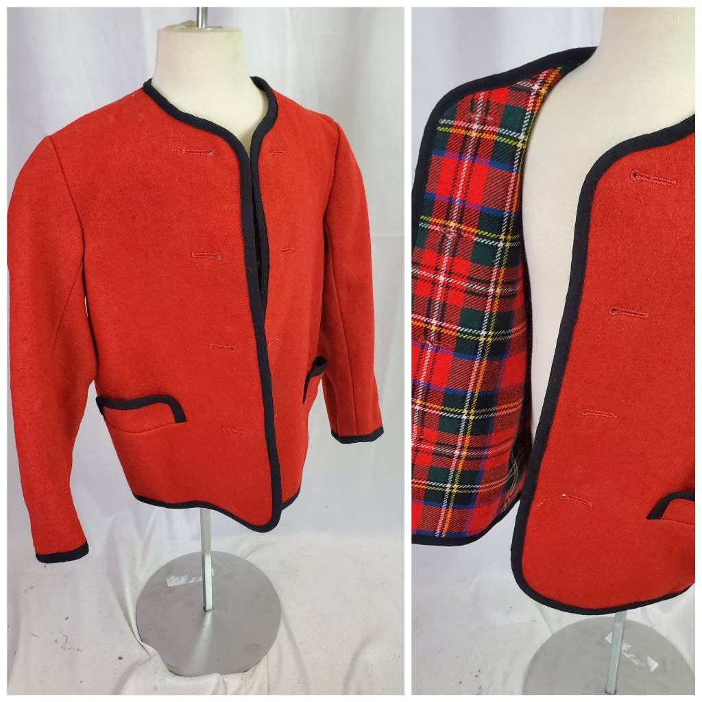 1960s Blazer Red Vintage 60s English Wool Jacket - Etsy