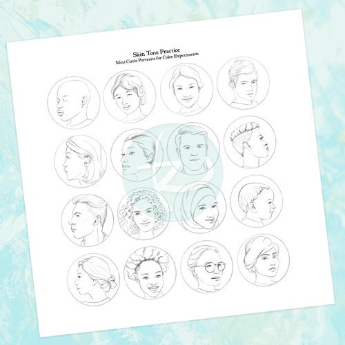 Coloring Portrait Practice Pack Face Elements Pages From - Etsy