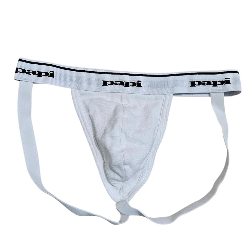 Papi Men’s Large White Cotton Jockstrap Athletic Underwear NWOT Classic ...