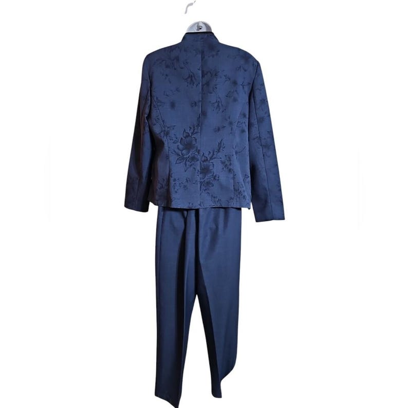 Perceptions New York Womens Elegant Floral Jacquard 3 Piece Pant Suit ...