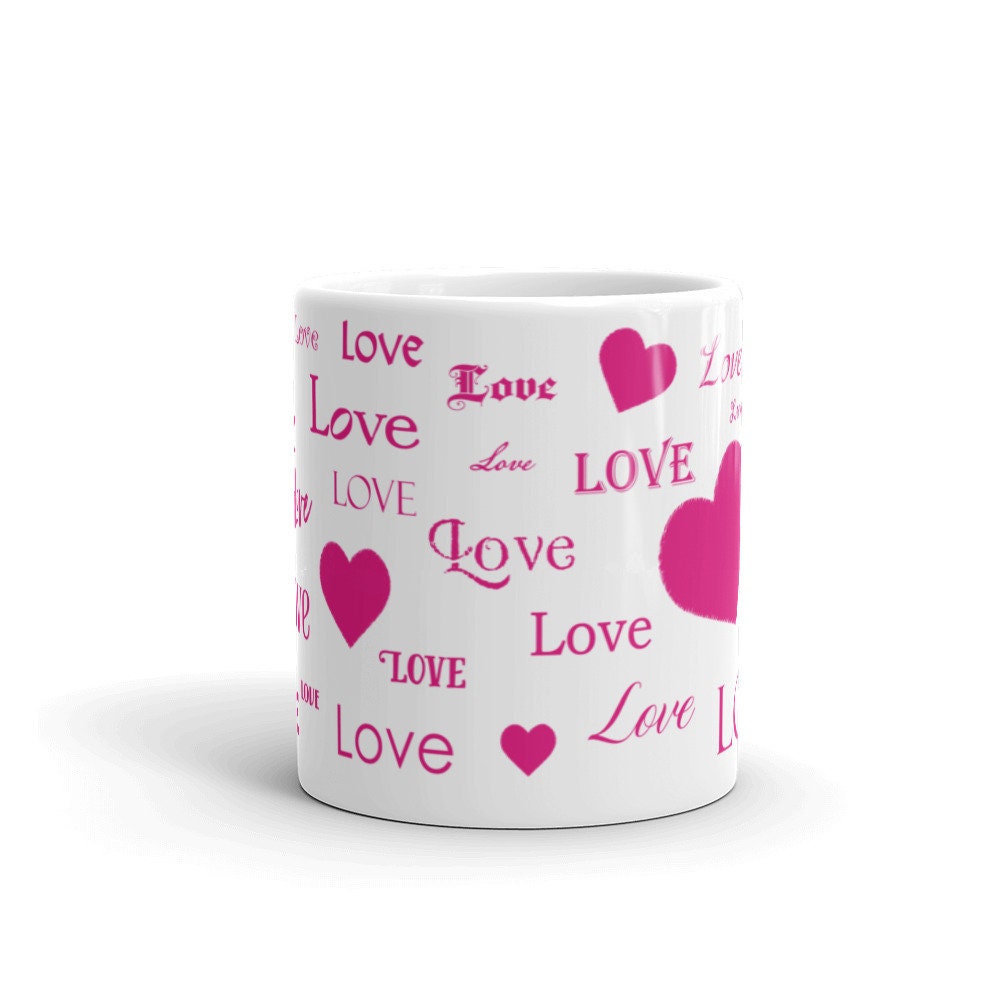 Love Mug Coffee Tea Ceramic Mug Valentines Day Mug Gift for Him for Her ...