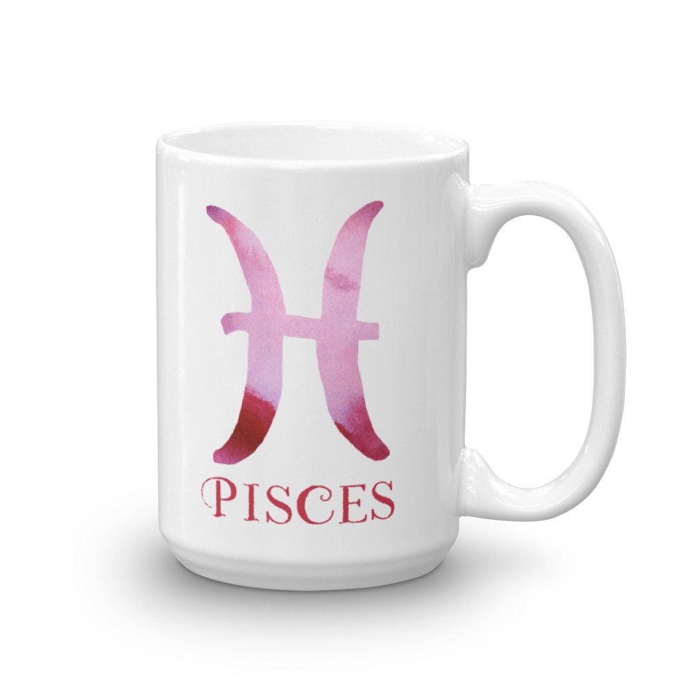 Pisces Coffee Mug | Zodiac Sign Astrology Gift Rose Rosy Pink - Etsy