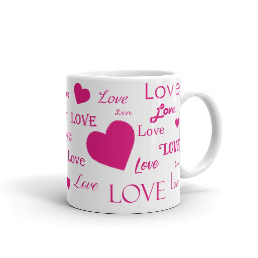 Love Mug Coffee Tea Ceramic Mug Valentines Day Mug Gift for Him for Her ...