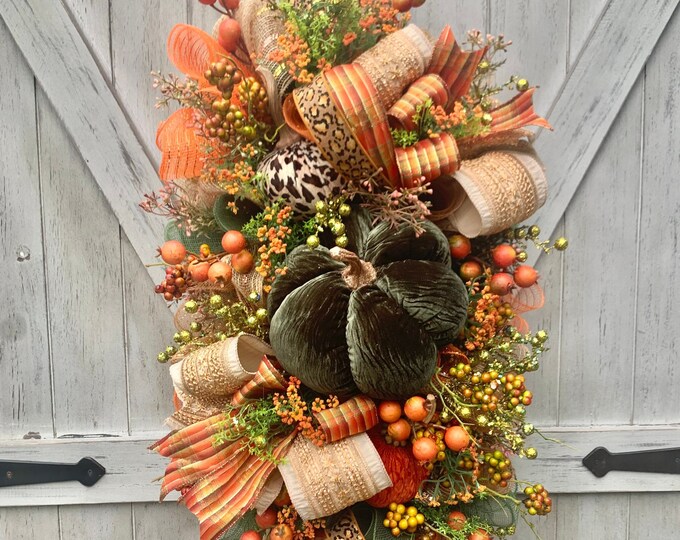 Fall Wreath, Fall Swag, Autumn Wreath, Rustic Fall Wreath, Autumn Swag ...