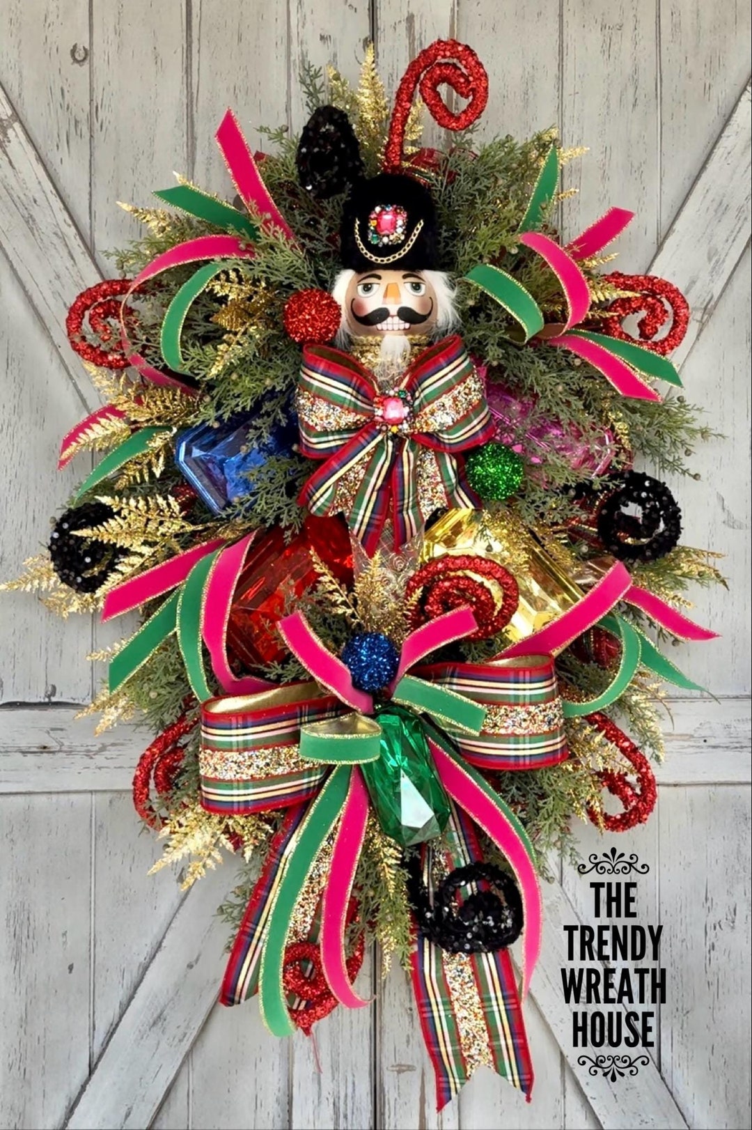 Nutcracker Swag, Nurcrackers, Christmas Swag, Christmas Wreath, Front ...