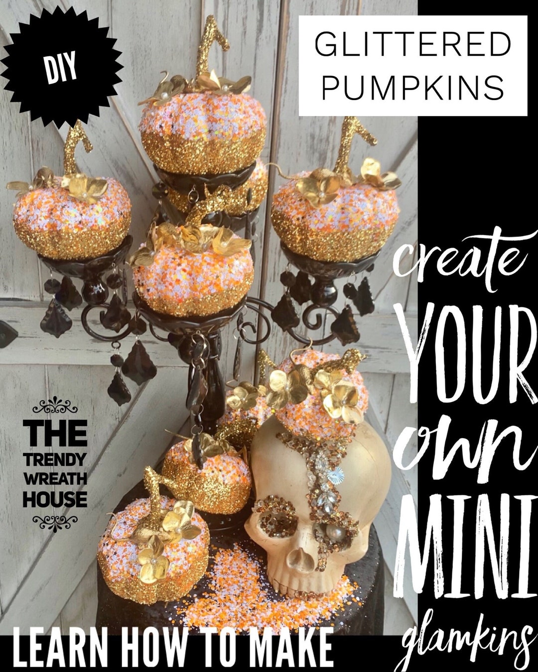 Glittered Pumpkins DIY Video: Glamkin Tutorial - Etsy