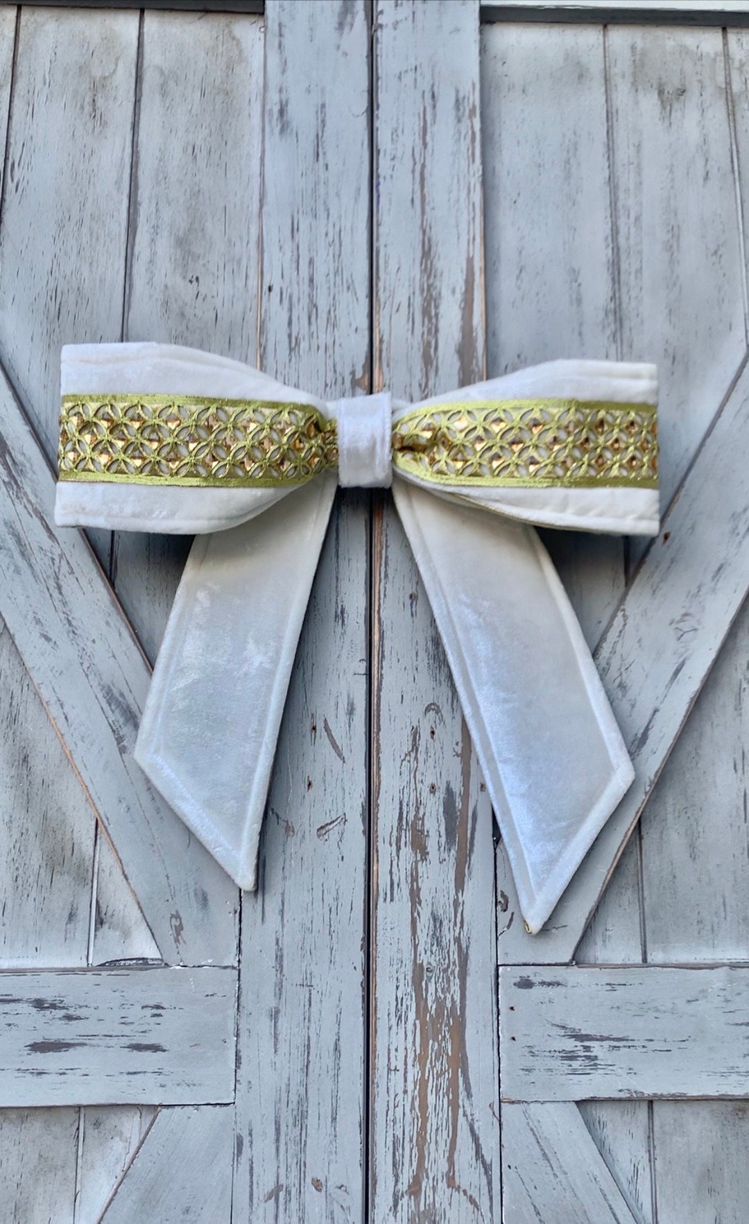 White Jeweled Bow, Luxury Ribbon, Velvet Bow, Valentines Decor - Etsy