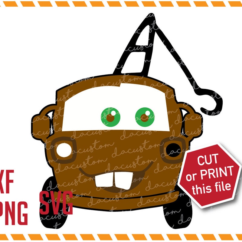 Tow Mater Face Svg - Etsy
