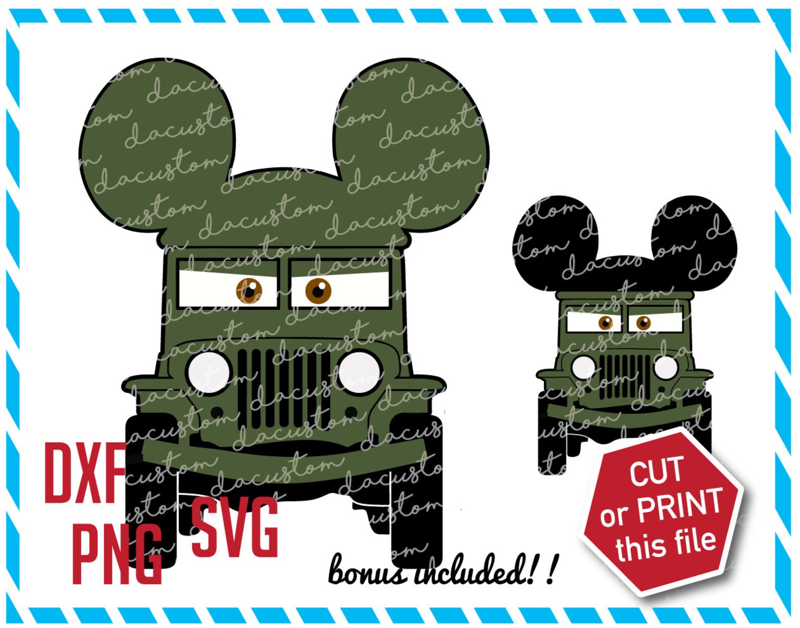 Cars Mickey Ears Mack Doc Flo Sarge Fillmore Ramone | Etsy