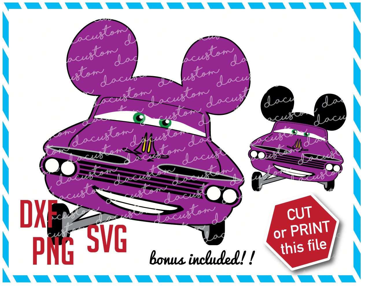 Cars Mickey Ears Mack Doc Flo Sarge Fillmore Ramone | Etsy