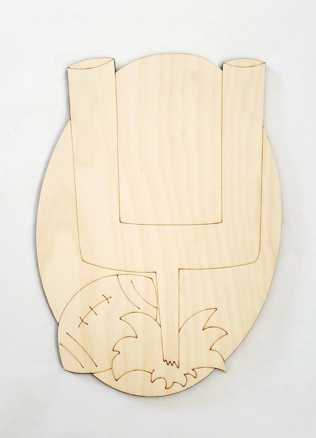 Unfinished Football & Goal Wood Cutout Unpainted Wreath Sign Attachment ...