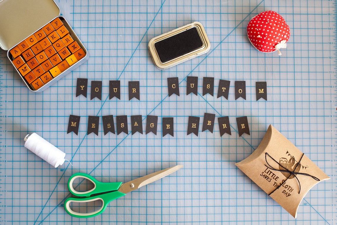 Tiny Two-tier Custom Message Bunting Personalized Work From | Etsy